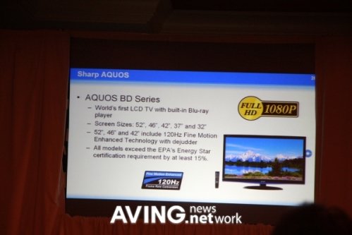 [CES 2009]Sharp premieres AQUOS LCD TV 'BD Series' with Blu-ray player ...
