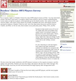 코원 MP3P, 미국 PC매거진서 ‘리더스 초이스’ 선정 : 네이트 뉴스