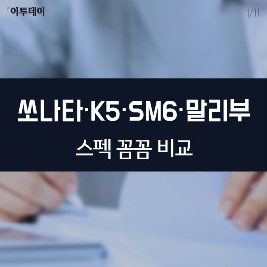 [카드뉴스 팡팡] 쏘나타·K5·SM6·말리부…스펙 꼼꼼 비교 : 네이트 뉴스