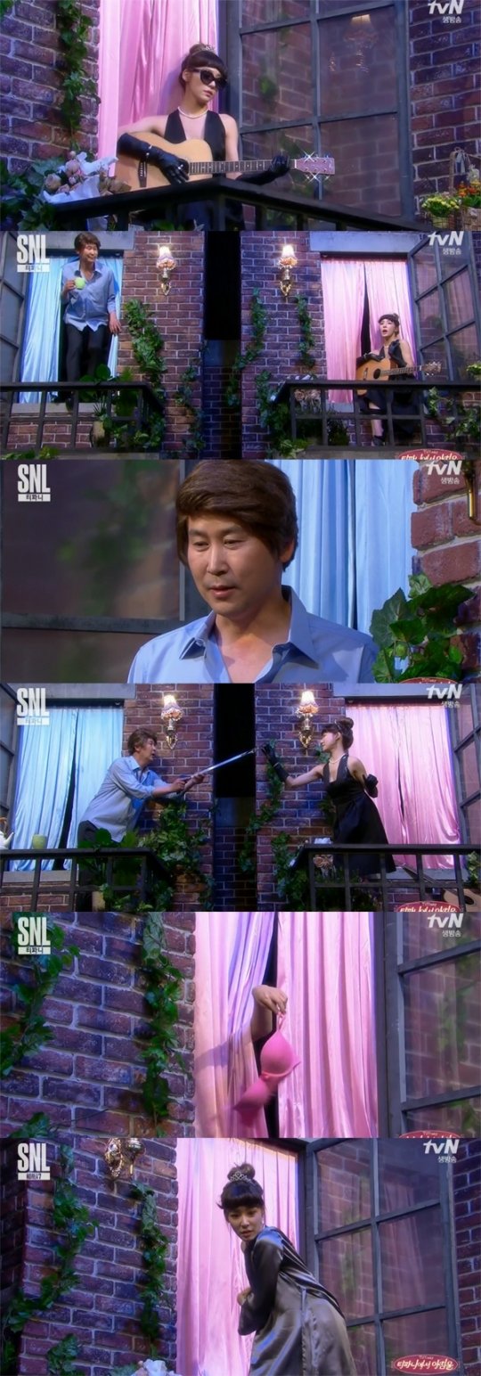 'SNL7' 티파니, 오드리 햅반으로 변신…분홍색 속옷까지 : 네이트 연예