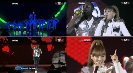 'MAMA' 블랙아이드피스-2NE1 씨엘, 파워풀한 합동공연 : 네이트 뉴스