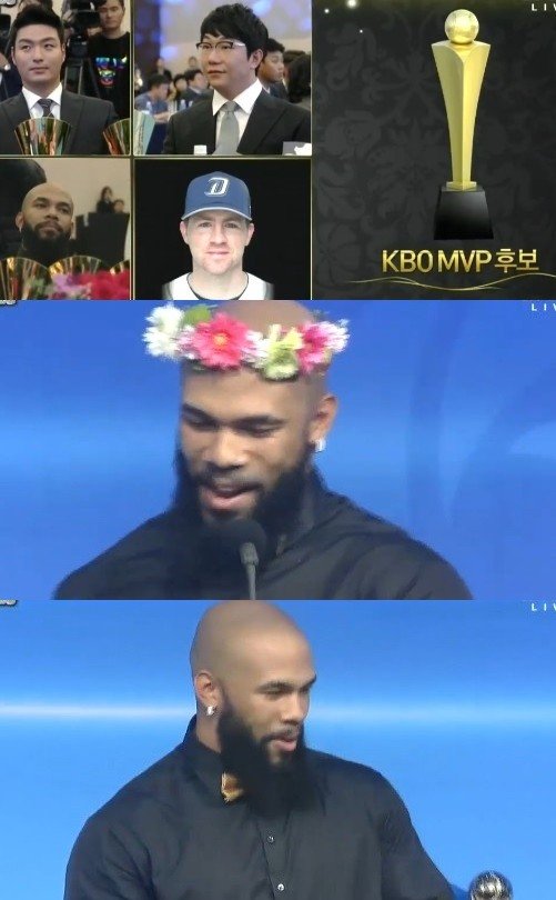 '테임즈 MVP' 역대 세 번째 외국인 수상…6표차로 박병호 눌러 : 네이트 스포츠