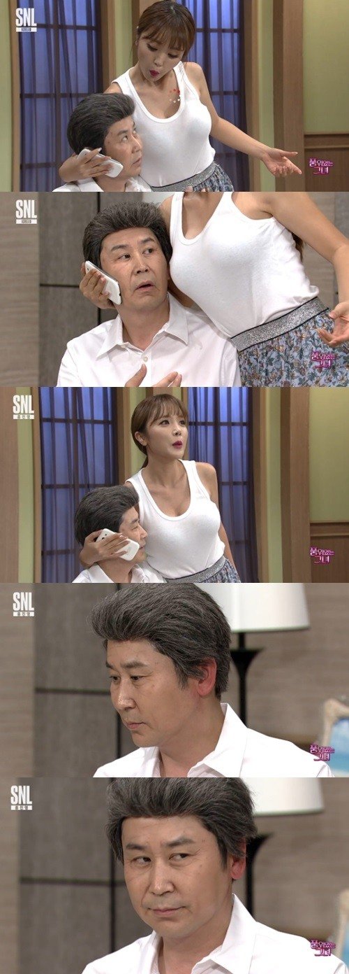 [어게인TV]'SNL9' 신동엽, 홍진영에 숨기지 못한 빨개진 귀 : 네이트 연예