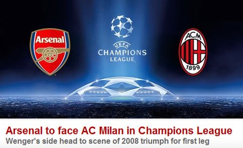 UCL 16강 대진 추첨…아스날, AC 밀란과 격돌 : 네이트 스포츠