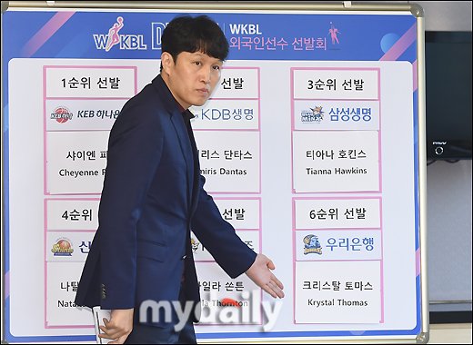 [MD포토] 우리은행 위성우 감독, 'WKBL 새얼굴 뽑았습니다' : 네이트 스포츠