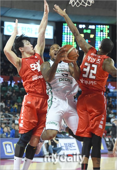 [MD포토] 포스터 'NBA 느낌의 KBL 더블클러치 득점' : 네이트 스포츠