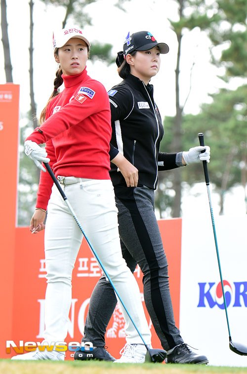 [포토엔]김보경-백규정 KLPGA 맏언니와 LPGA 막내의 대결 : 네이트 스포츠