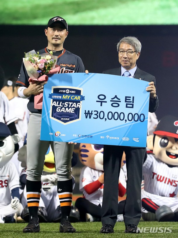2018 KBO 올스타전 우승 차지한 나눔올스타 : 네이트 스포츠