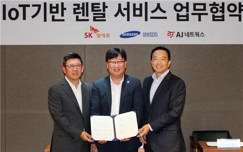 SKT-AJ네트웍스-삼성SDS, IoT의 렌털상품 접목 위한 MOU : 네이트 뉴스