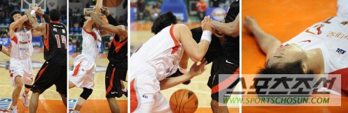 [화보] SK vs KT...'의식 잃은 방성윤' : 네이트 스포츠