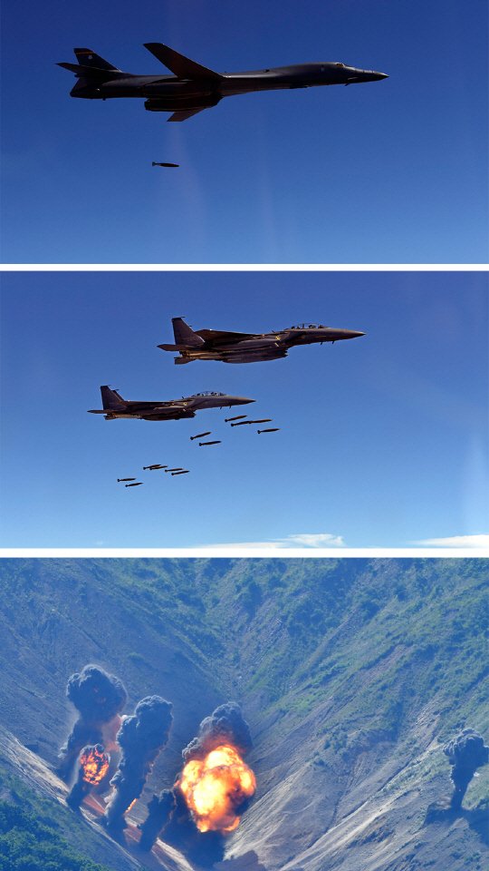 한미공군 폭격 훈련···B-1B·F-35B 동시 출격 : 네이트 뉴스