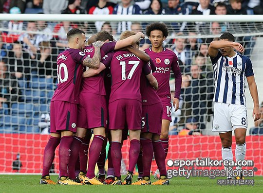 [EPL 10R] '3경기 13골' 맨시티, WBA에 3-2 승…8연승+단독 선두 : 네이트 스포츠