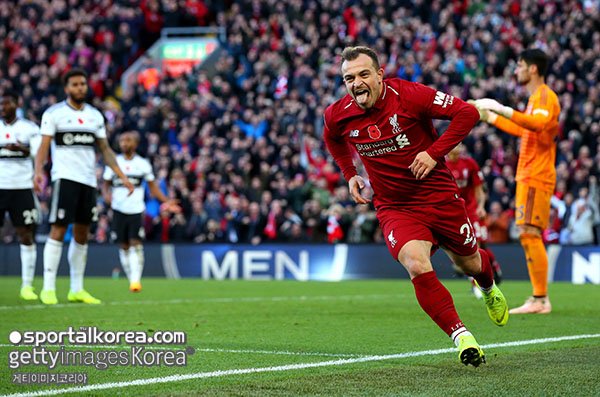 [EPL 12R] '샤키리 쐐기골' 리버풀, 풀럼 2-0 완파…리그 무패 행진 : 네이트 스포츠
