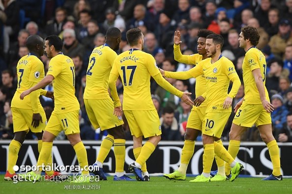 [EPL 17R] '아자르 원맨쇼' 첼시, 브라이튼에 2-1 승…4위 유지 : 네이트 스포츠