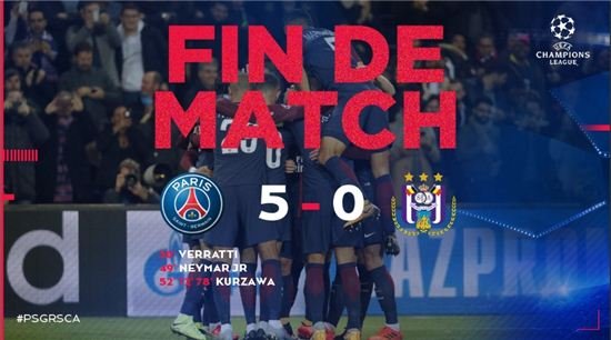 [챔피언스리그]PSG, UCL 16강 확정…바르셀로나는 5년 만에 예선 무득점(종합) : 네이트 스포츠