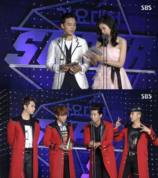 'SBS 가요대전' 2PM, 글로벌 스타상 수상…예상 못한 호명에 웃음 : 네이트 연예