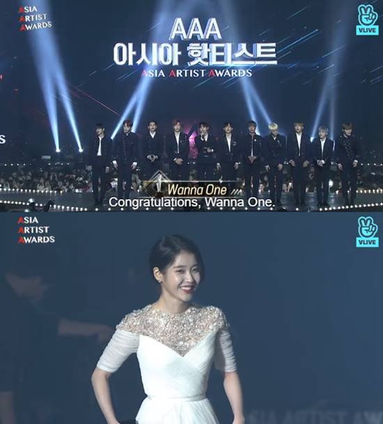 [2018 AAA] "워너블·'나의아저씨' 감사해"…워너원·이지은, 핫티스트상 수상 : 네이트 뉴스